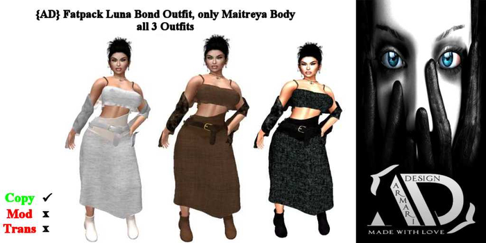 Second Life Marketplace - {AD} Fatpack Luna Bond Outfit (Add Me)